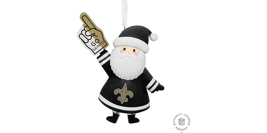 NEW ORLEANS SAINTS Santa Fan Ornament