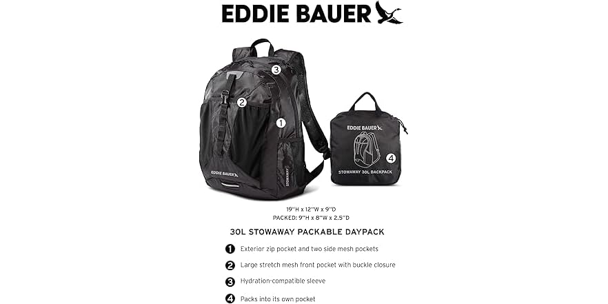 Eddie Bauer Stowaway Packable Backpack