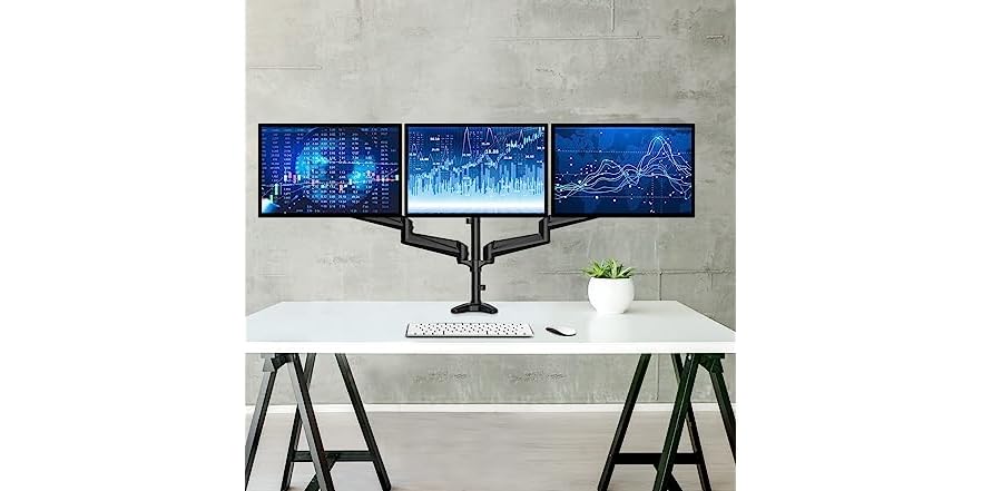 HUANUO Triple Monitor Stand - 3 Monitor Mount