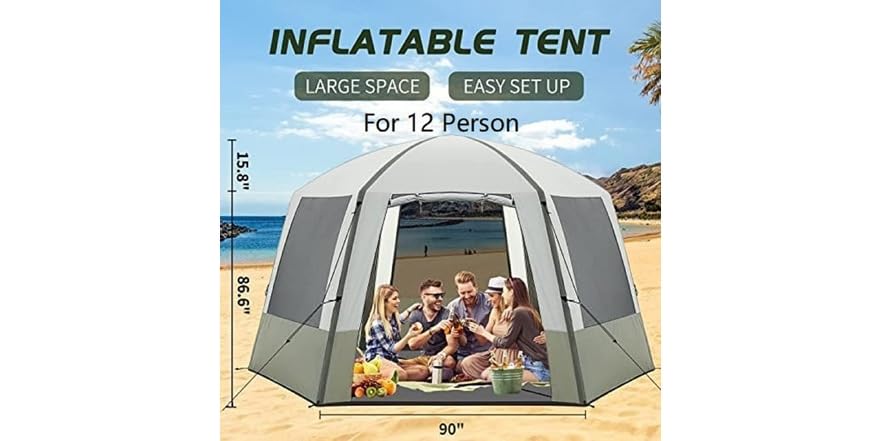 SUMMUS Inflatable Camping Tent 8-12 Person