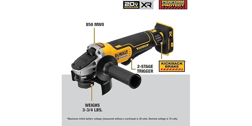 DEWALT DCG413B XR 4.5in 20V MAX Brushless Grinder