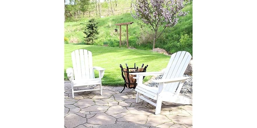 Sunnydaze Adirondack Chairs w/Cup Holder, White
