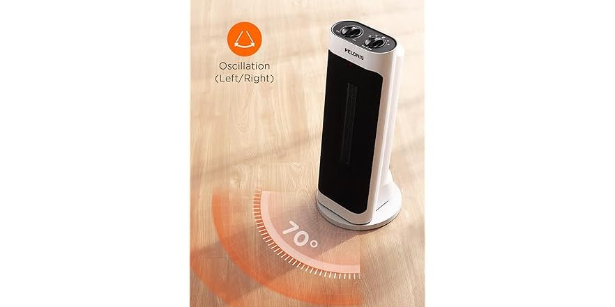 PELONIS 1500W Fast Heating Oscillating Fan