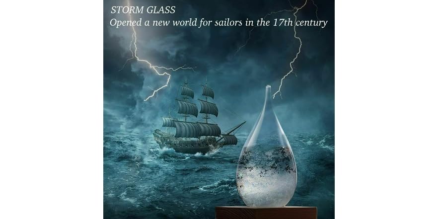 Multi Pack Storm Glass Weather Predictor With Wooden Base