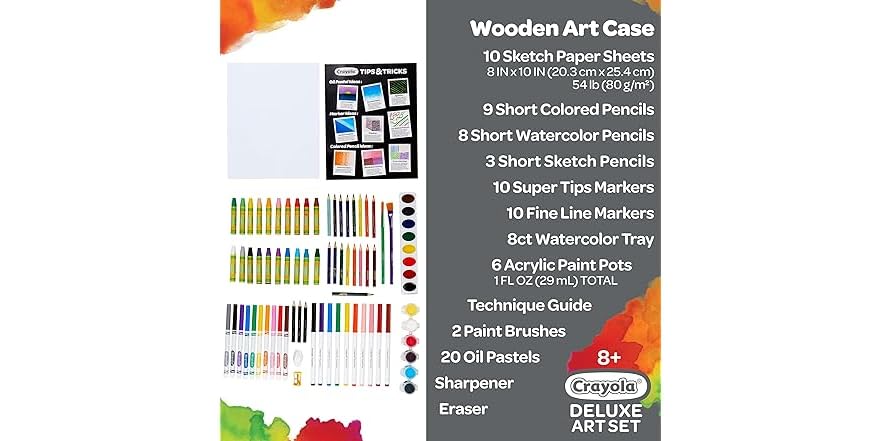 Crayola Wooden Art Set, 80+ Pcs