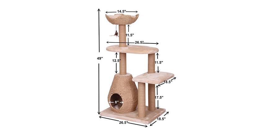 PetPals Ace Natural Cat Tree