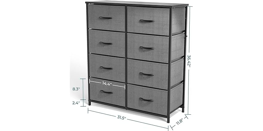SMUG Fabric Drawers Dresser - 8 Drawers