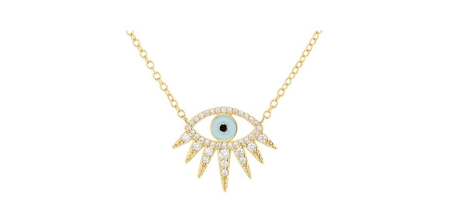 Gold Crystal Evil Eye Necklace