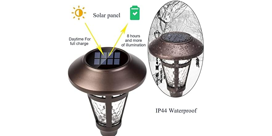 GIGALUMI 6 Pack Metal Solar Lights