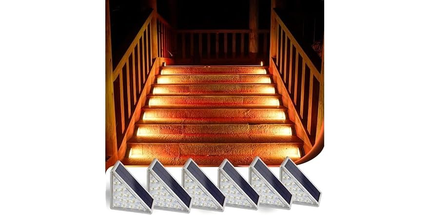 HiYed Solar Step Lights 6-pack