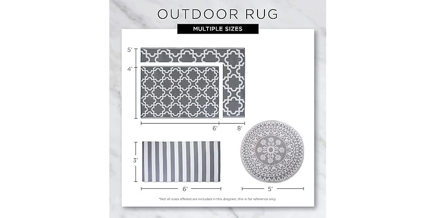 DII Outdoor Rugs Collection Reversible