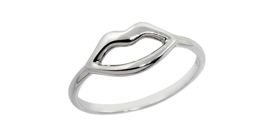 Solid Sterling Silver Lips Ring