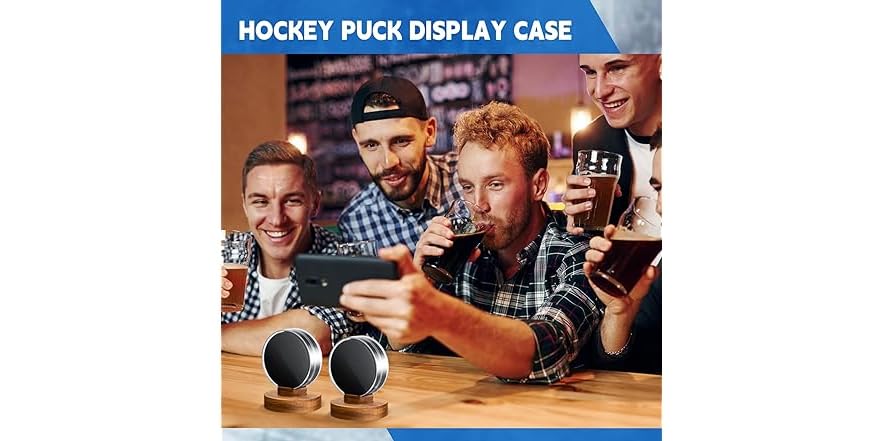 4Pc Acrylic Hockey Puck Display Case