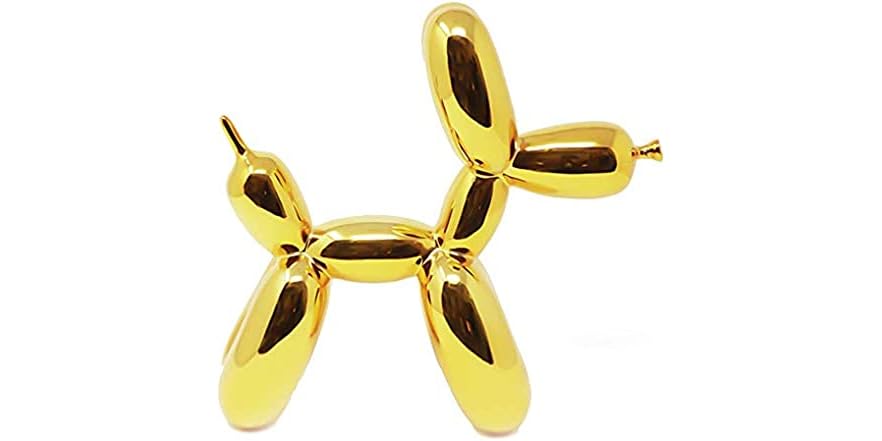 Balloon Dog Sculpture, 10"H x 9.5"L - Gold