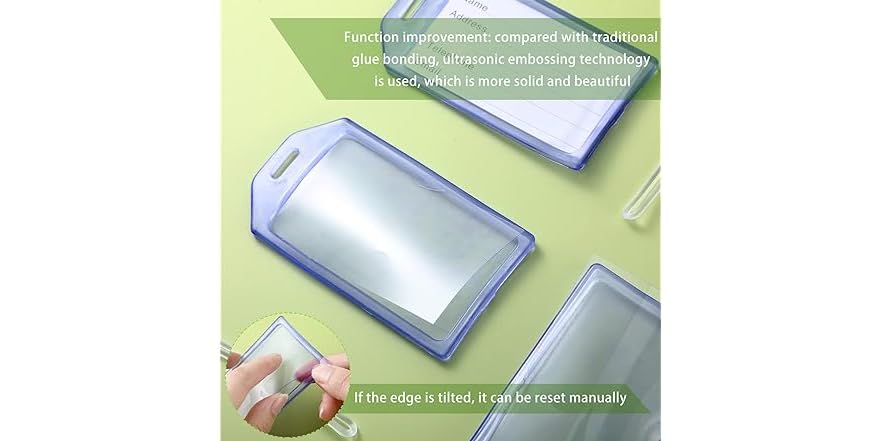 Clear Heavy Duty Luggage Tags (60 Pack)