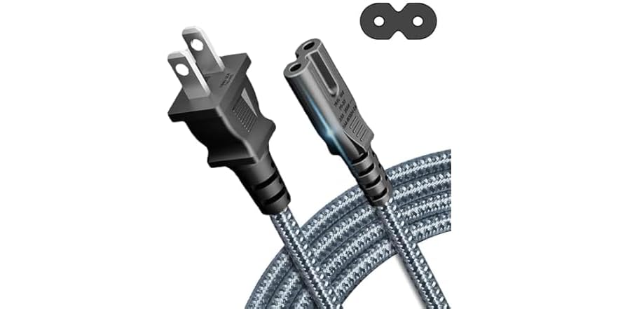 HOMAIR 10ft Nylon Braided AC Power Cord