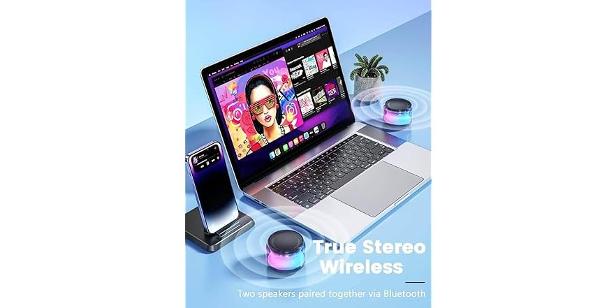 NIUTA Portable Bluetooth 5.2 Speaker, Waterproof with Lights Colorful