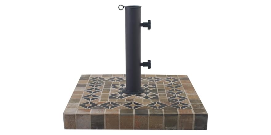 Natural Stone Mosaic Umbrella Base- Matte Stone