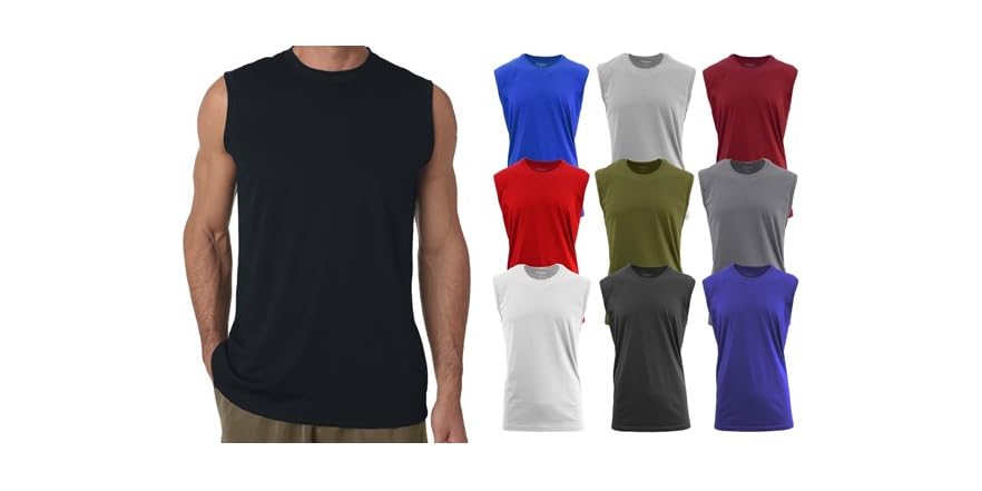 Men's 5Pk Asst Muscle Tanks - S to 2XL