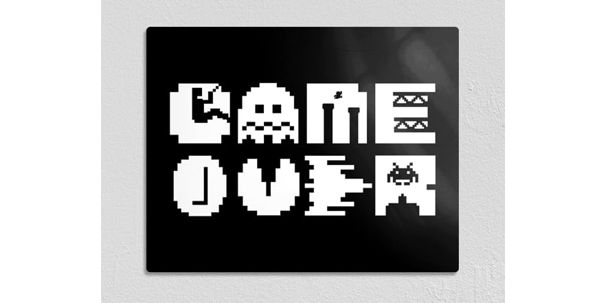 Vintage Game Over 11" x 14" Metal Poster