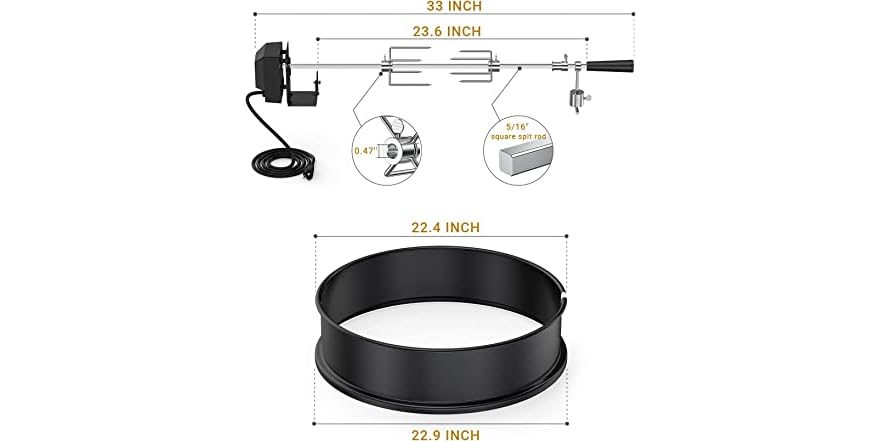 Rotisserie Ring Kit for Weber 22-1/2