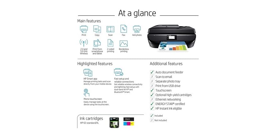 HP OfficeJet 5255 Wireless AIO Printer