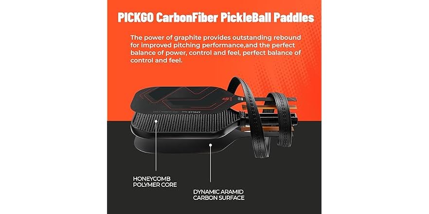 (Set of 2) PICKGO Carbon Fiber Pickleball Paddles