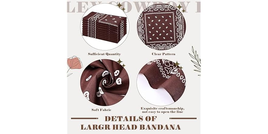 24 Pcs Large Head Bandanas