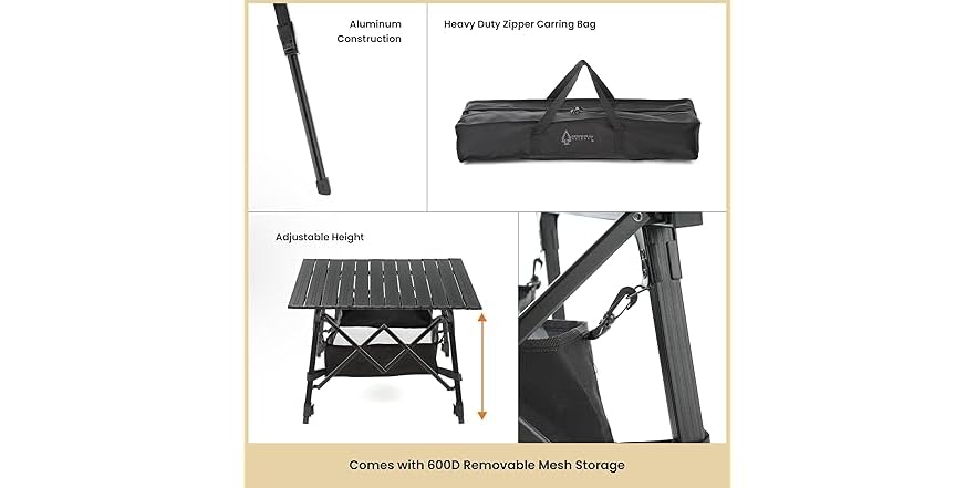 ARROWHEAD OUTDOOR 39" Aluminum Roll Up Table