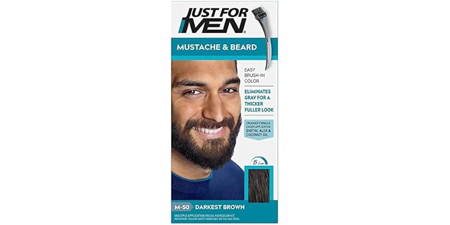 Just For Men Mustache & Beard #M-50 Darkest Brown Color Gel