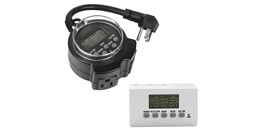 Clear Power Grounded EZ Digital Timer w/2-Outlet