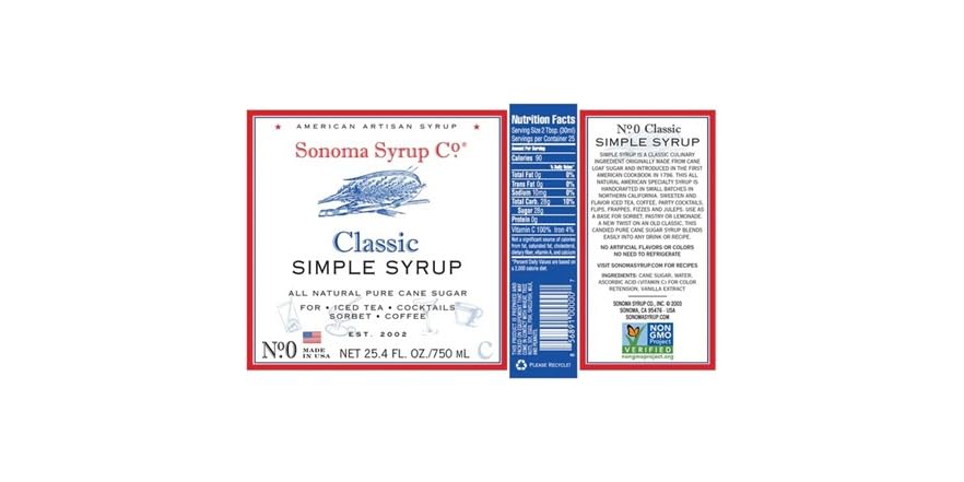 (2 Pack) Classic Simple Syrups 750mL