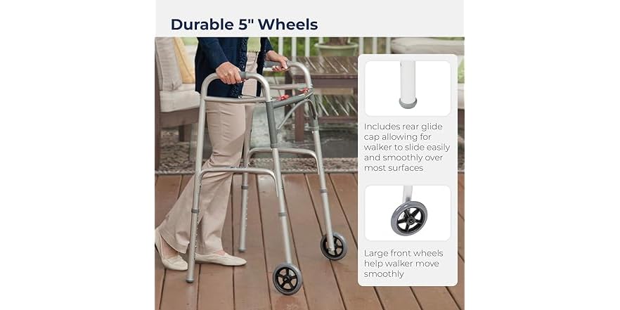 Drive Medical 2-Button Folding Walker
