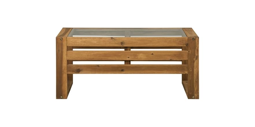 Acacia Open Side Glass Top Coffee Table