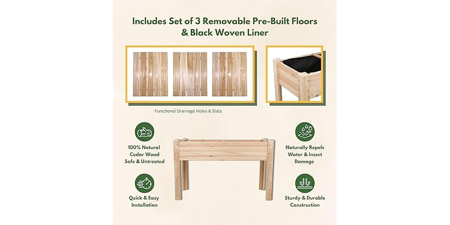 Shine Company 48" Raised Garden Bed