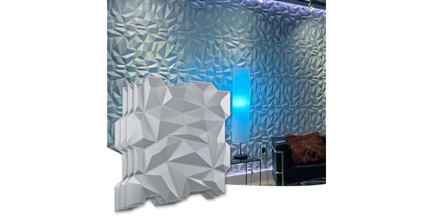 Art3d PVC 3D Diamond Wall Panel Jagged