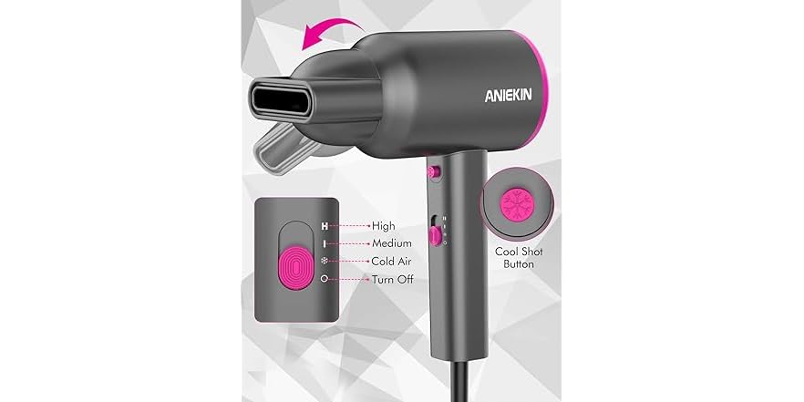 ANIEKIN Hair Dryer with Diffuser