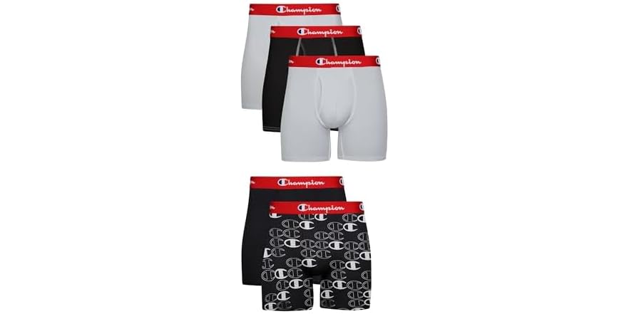 5-Pack! Champion Men's Boxer Briefs