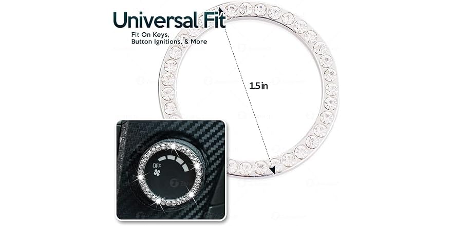 Bling Rhinestone Engine Start Ring 2Pk