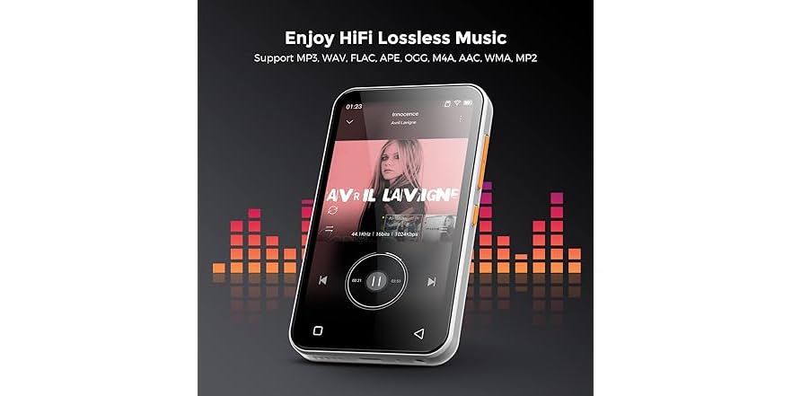 TIMMKOO 72GB MP3 Player withBluetooth White (Open Box)