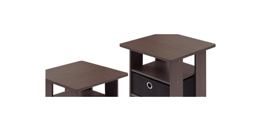 Furinno Andrey End Table with Bin Drawer