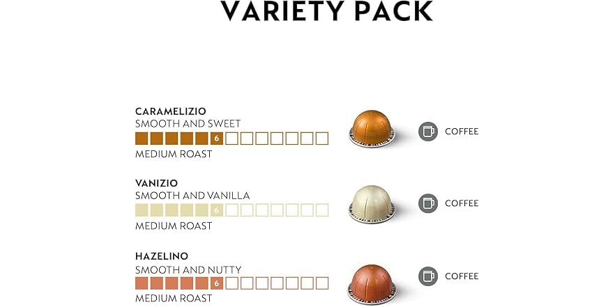 (30 Count) Nespresso VertuoLine Variety Pack, Hazelino, Caramelizio ...