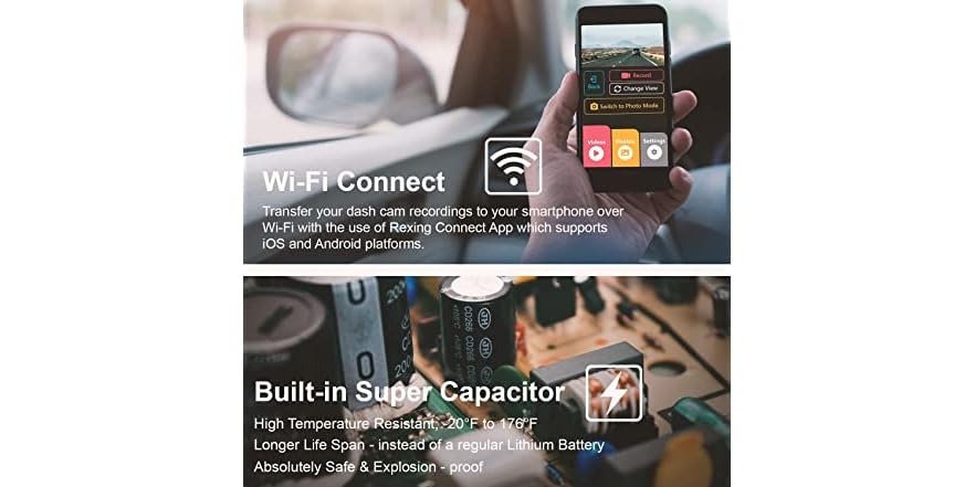 Rexing V2 Pro Full HD Dual Dash Camera