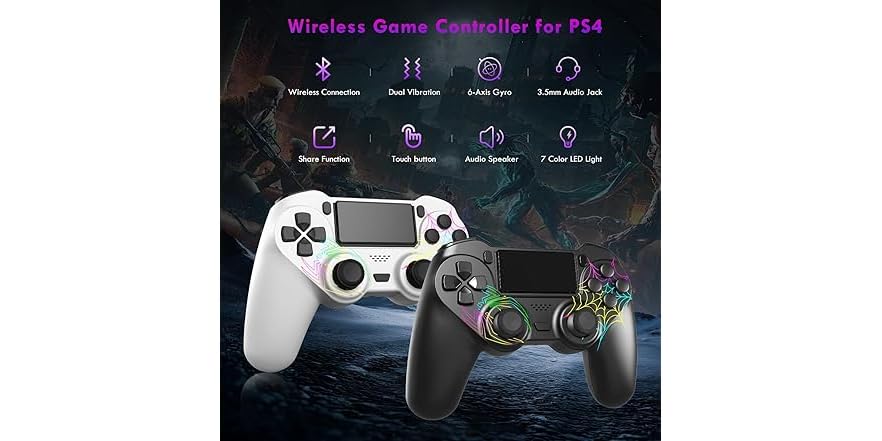 2 Pack Wireless Controller for PS4