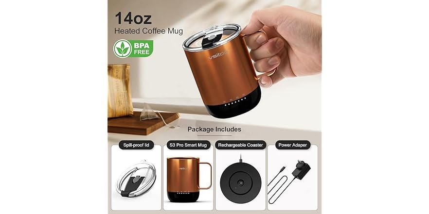 VSITOO S3 Pro Temperature Control Heated Coffee Mug