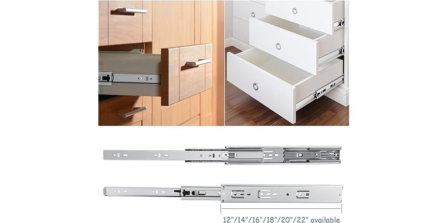 1 Pack 22" Soft Closing Draw Slides