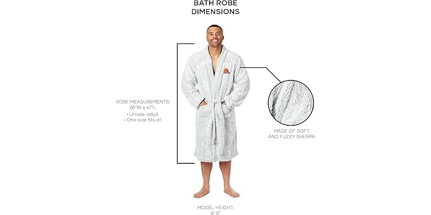 NFL Browns Sherpa Bath Robe