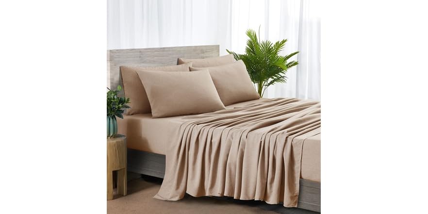 Rayon From Bamboo 2000 Count 6 Piece Chambray Sheet Set