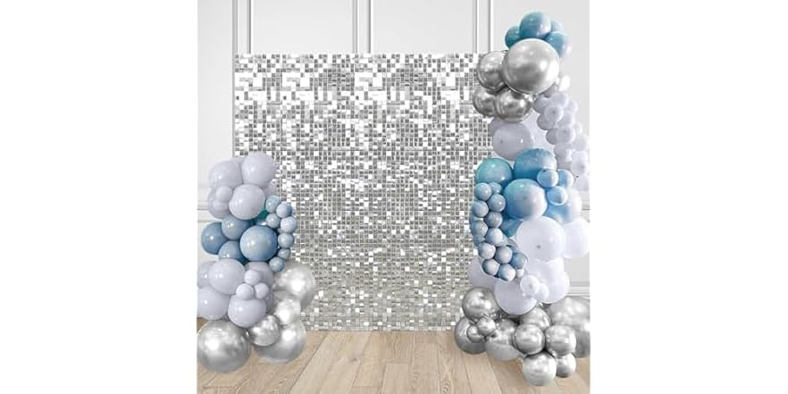 Silver Sequin Backdrop 9FTx4FT Shimmer
