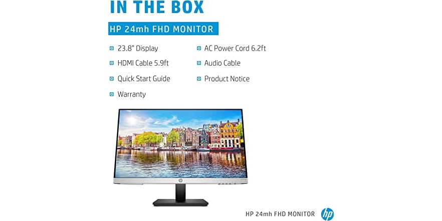 HP 24mh FHD Monitor 23.8-Inch IPS Display